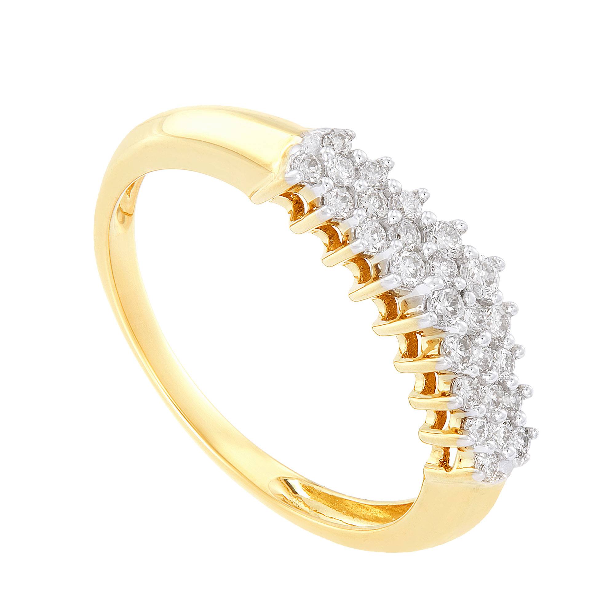 Tapered Micro Pavé Diamond Ring YG | HABIB Jewels