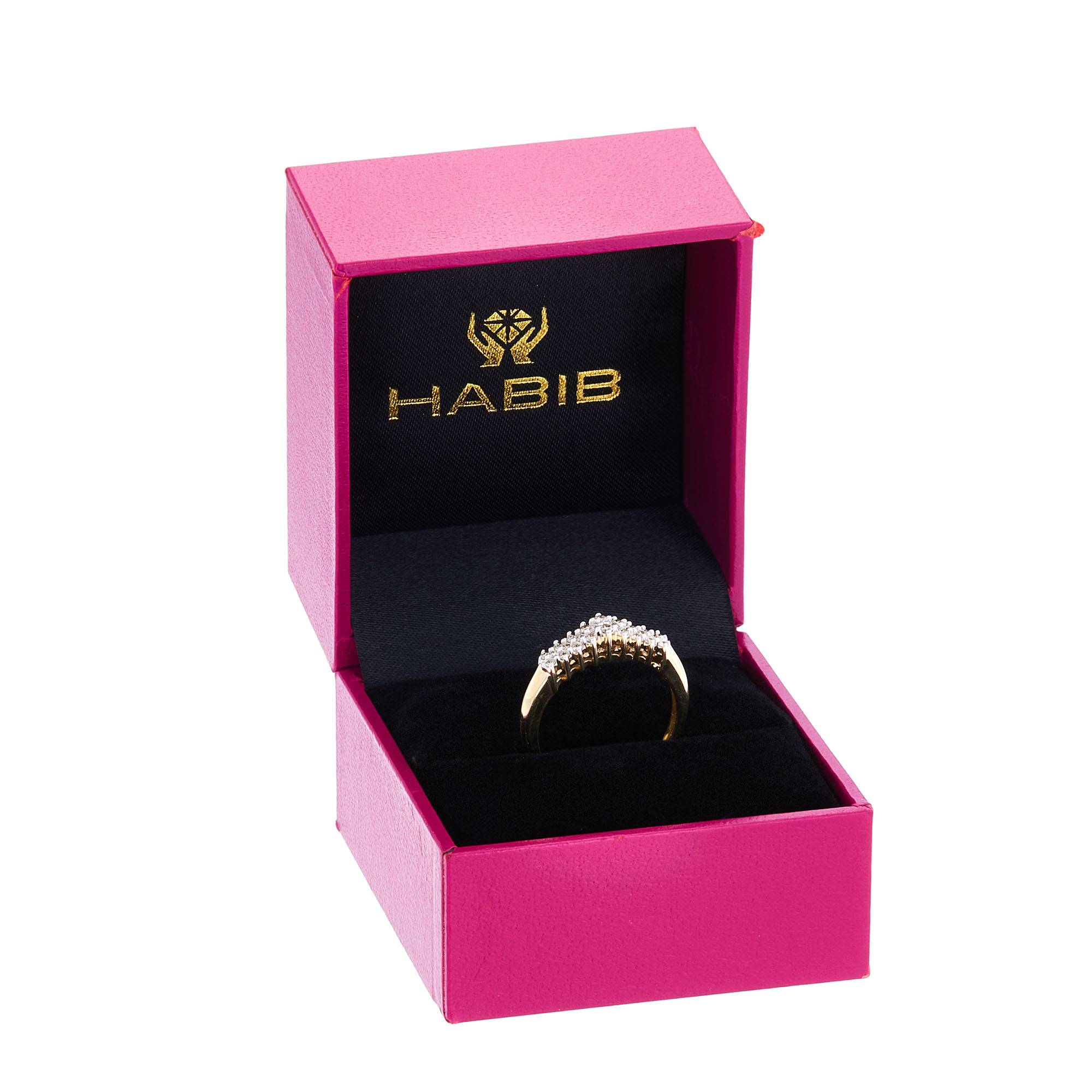 Tapered Micro Pavé Diamond Ring YG | HABIB Jewels