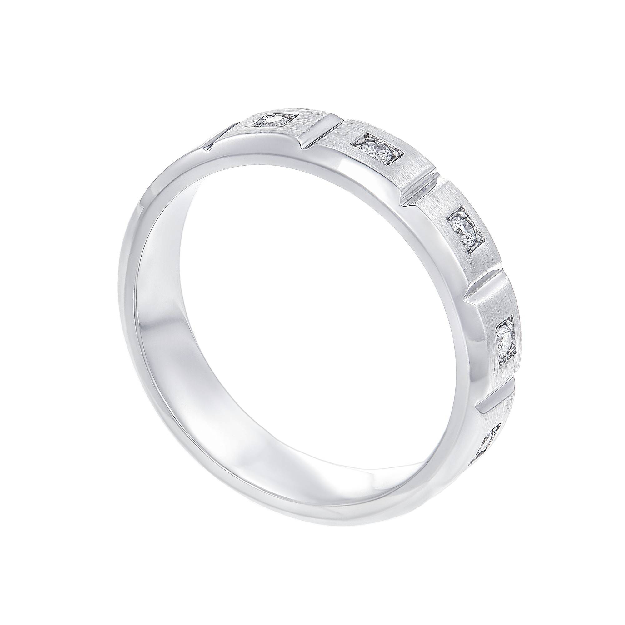 Round Diamond Men's Ring in 925 Silver Palladium 258360320(PLD)