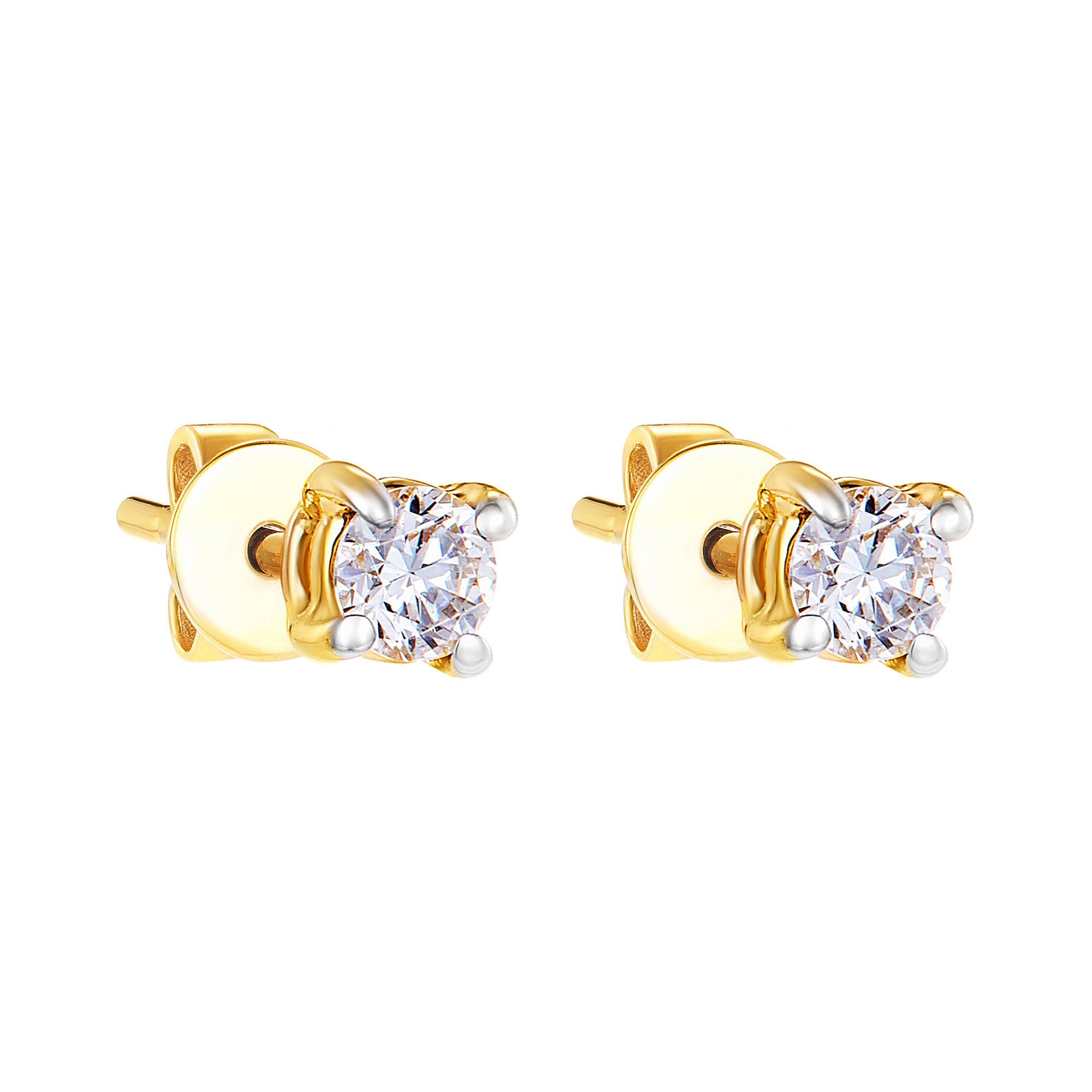 Round Diamond Stud Earrings in 375/9K Yellow Gold 44902(9C)-9