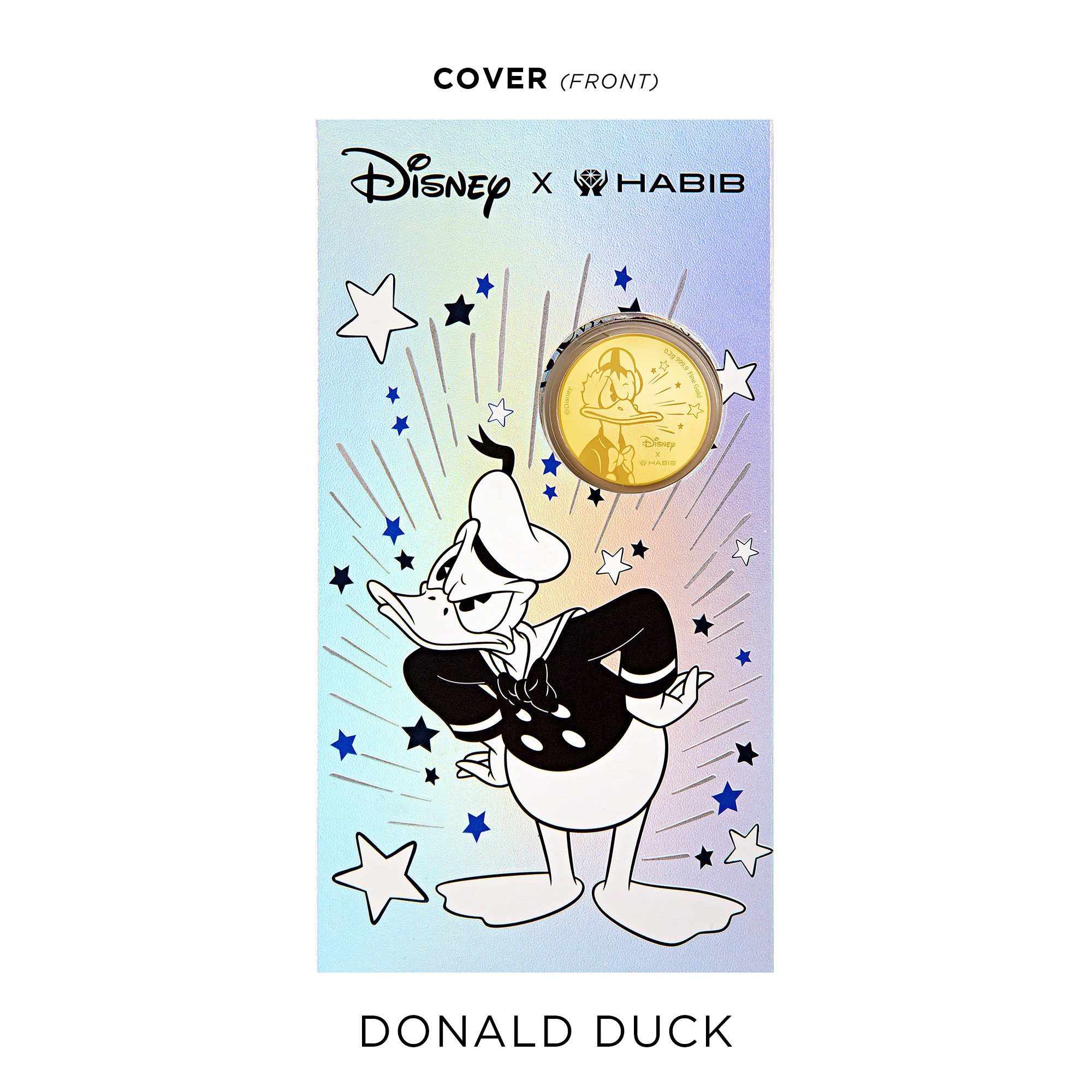 Disney x HABIB Disney100 Donald Duck Gold Wafer Coin, 999.9 Gold (0.20G)